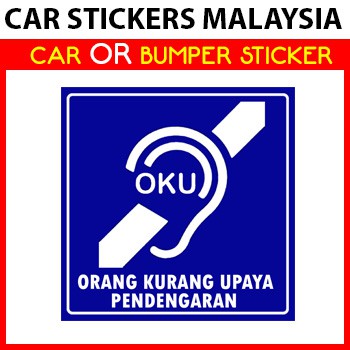 Car Sticker OR Bumper Sticker - OKU Hearing | Shopee Malaysia