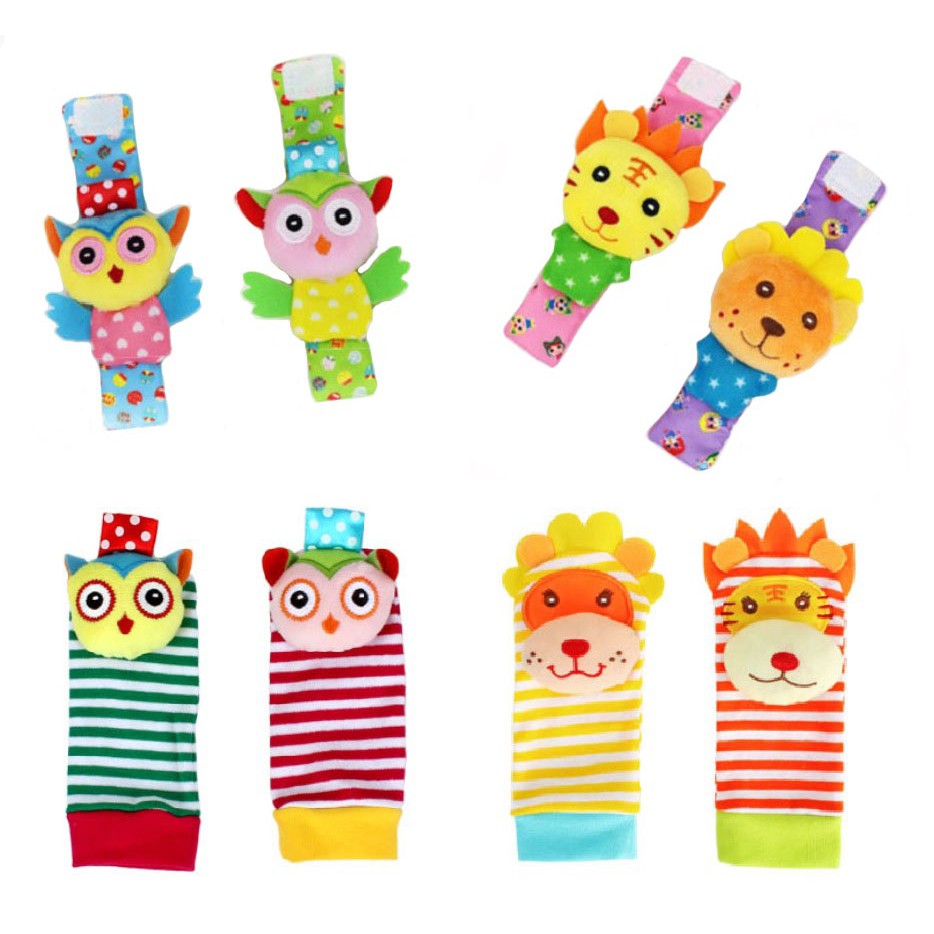 Baby Cute Animal Hand Wristlet & Foot Finder Sets / Baby Wrist / Baby ...