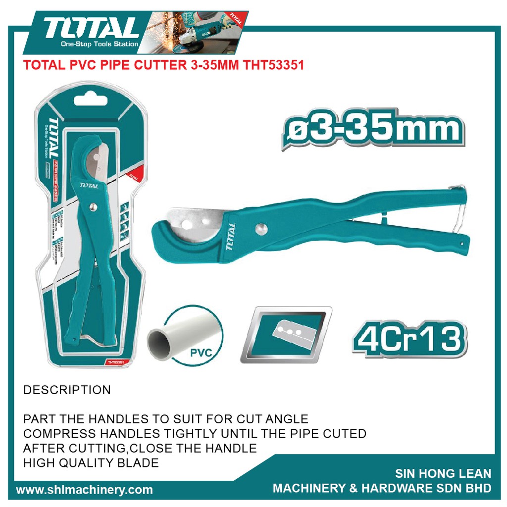 TOTAL PVC PIPE CUTTER 3-35MM THT53351 | Shopee Malaysia