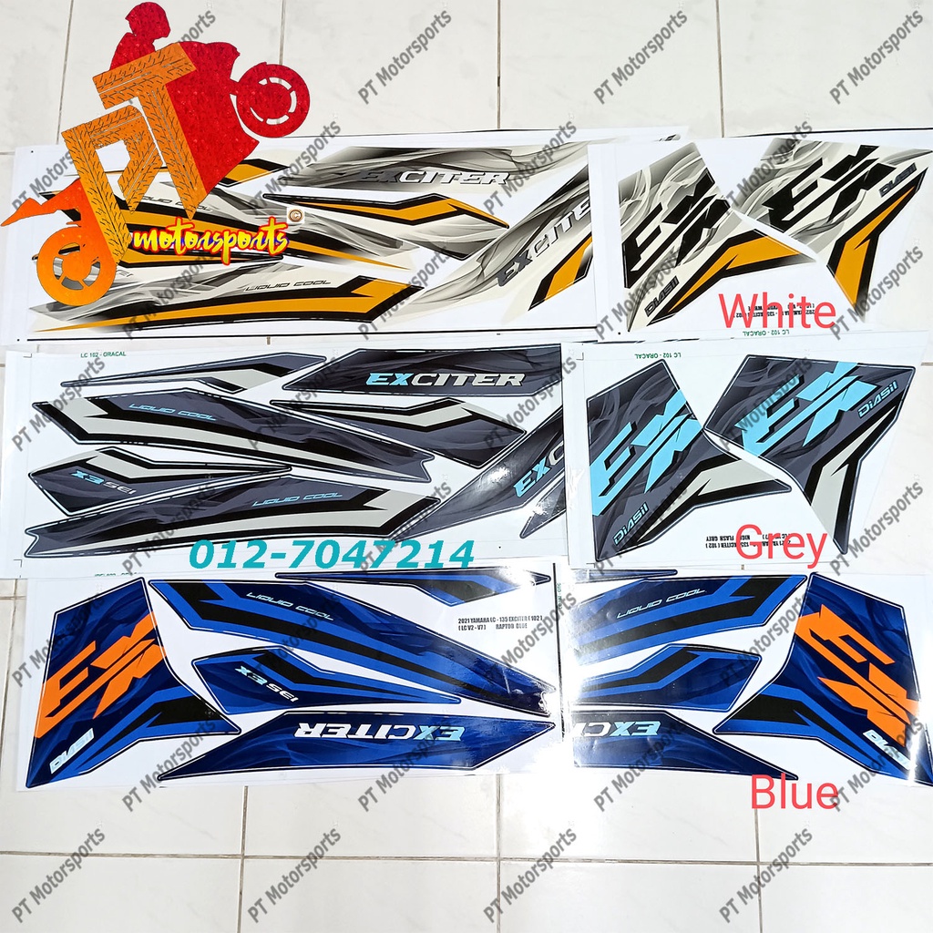 Yamaha LC 135 V2 V3 V4 V5 V6 V7 Sticker Body Stripe Exciter King EX ...