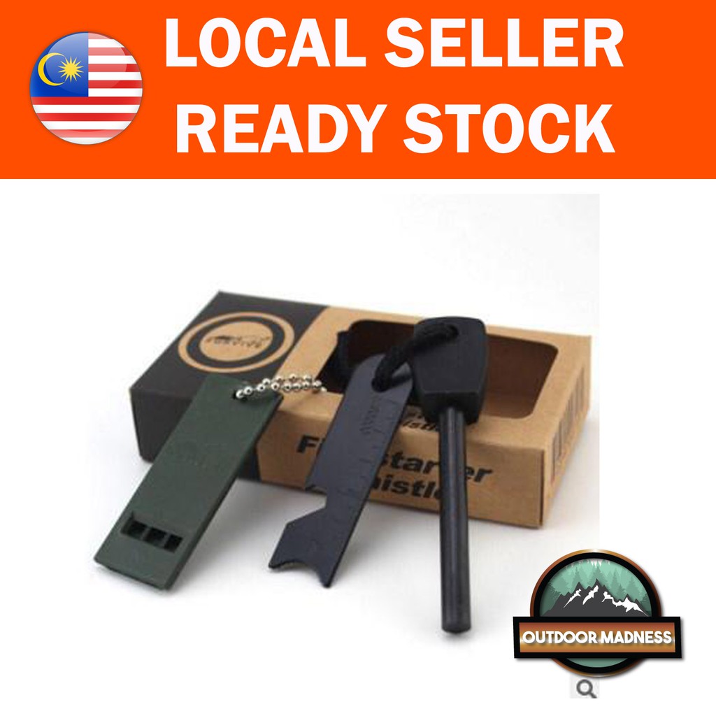 Fire Starter & Whistle Box set - Firesteel Flintstone Fire Steel ...
