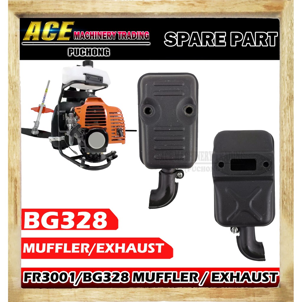 Mesin rumput exhaust / muffler tanika BG328 brush cutter tanaka tenaka ...