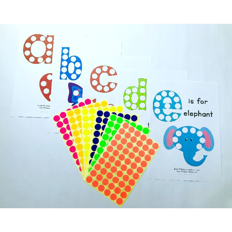 ABC Alphabet do-a-dot huruf kecil Montessori toys Early learning ...
