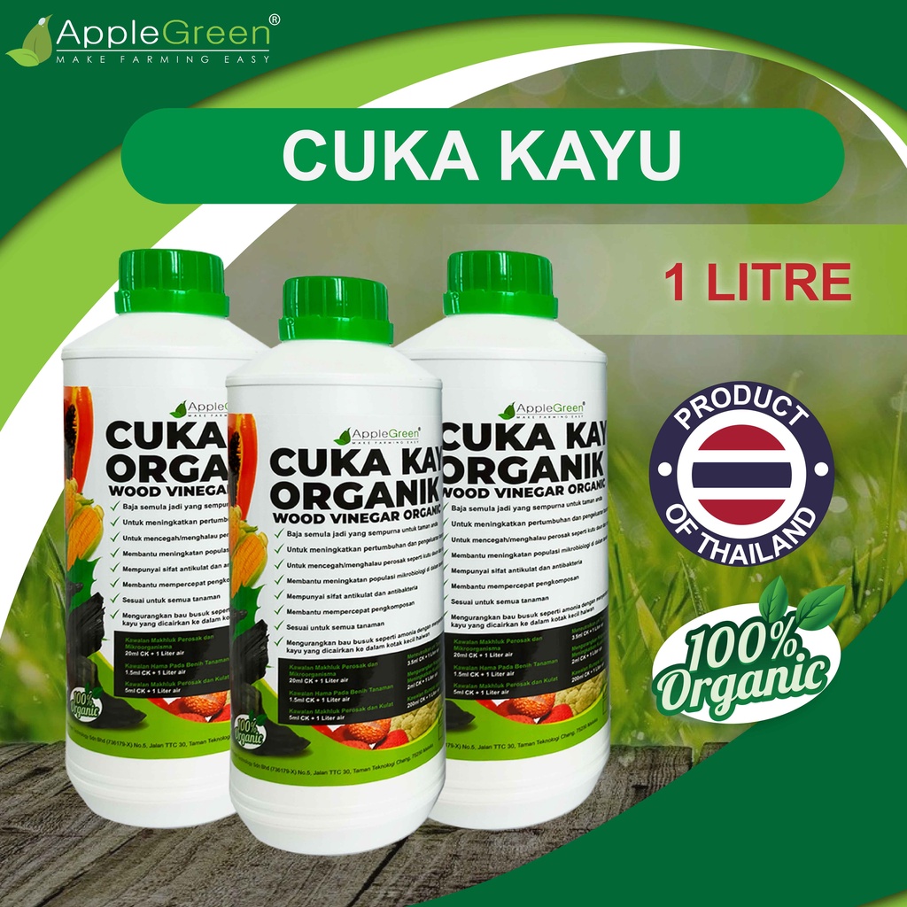 1 LITER 4 LITER 100% ORGANIK CUKA KAYU PURE ORGANIC WOOD VINEGAR ...