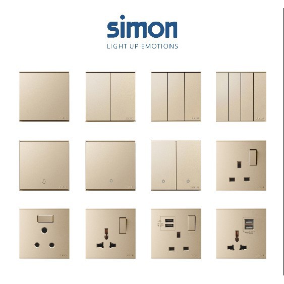 soket Simon E6 Series Switch / Switches & Socket Outlet (CHAMPAGNE ...