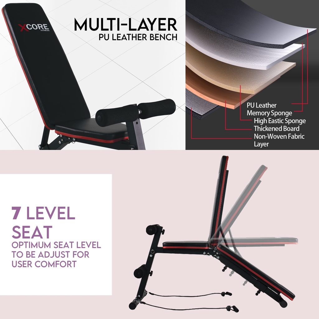 Vigor Fitness Adjustable Dumbbell Bench Weightlifting Bench / Bangku ...