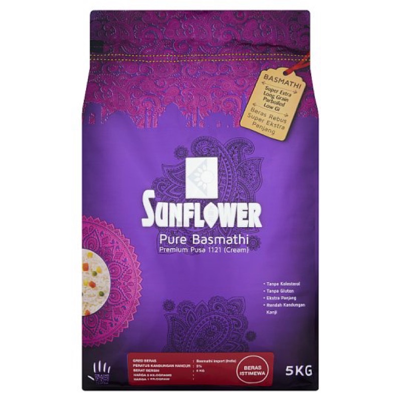 🍚 READYSTOCK 🍚 Sunflower Pure Basmathi Premium Pusa 1121 - Cream ...