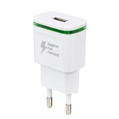 LED Light 5V/2A Quick Fast Charger EU Plug USB Power Adapter (WHITE ...