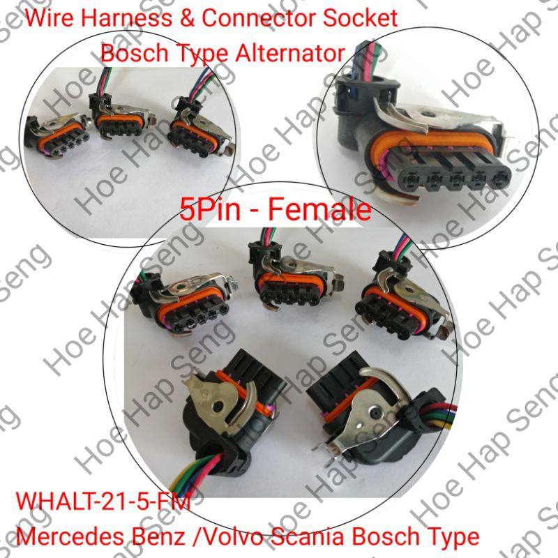 WH-21 Bosch Type Mercedes Benz Scania Engine 5pin Alternator Socket ...