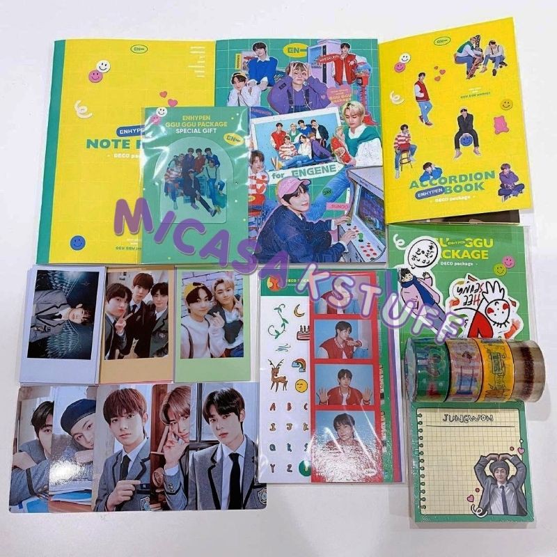 (READY)OFFICIAL Notebook ACCORDION BOOK ENHYPEN GGU DECO PACKAGE ...