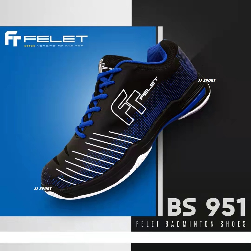 FELET BADMINTON SHOES BS-951 BLACK BLUE (100% ORIGINAL) | Shopee Malaysia