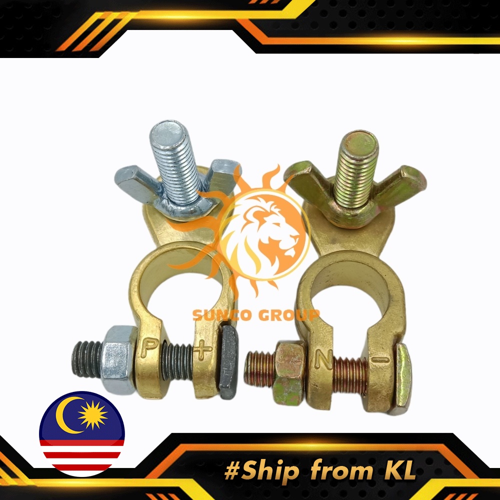 1pc Universal Copper Car Battery Terminal Clamp Set Kepala Besar Bateri ...