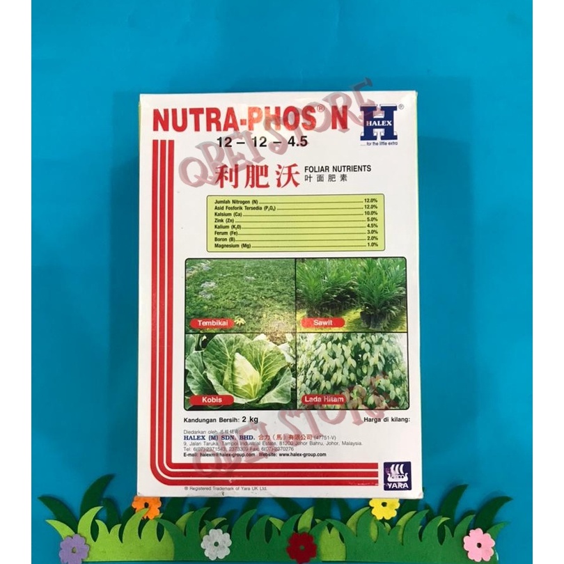 NUTRA-PHOS N 2kg -Baja Menggalakkan tumbesaran untuk Pokok Bunga Sayur ...
