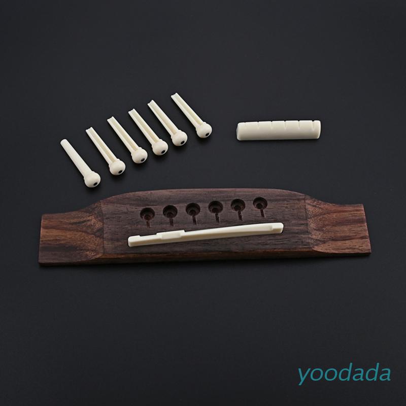 Yoo Rosewood Acoustic Guitar Bridge, Nut,Saddle,End Pin,Pins. Guitar ...