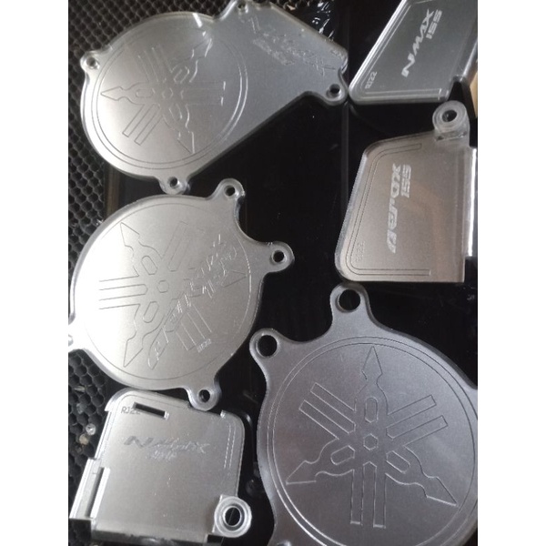 RJ22 SILVER color crankcase pully and belt cover for Nmax V1/V2 , AEROX ...