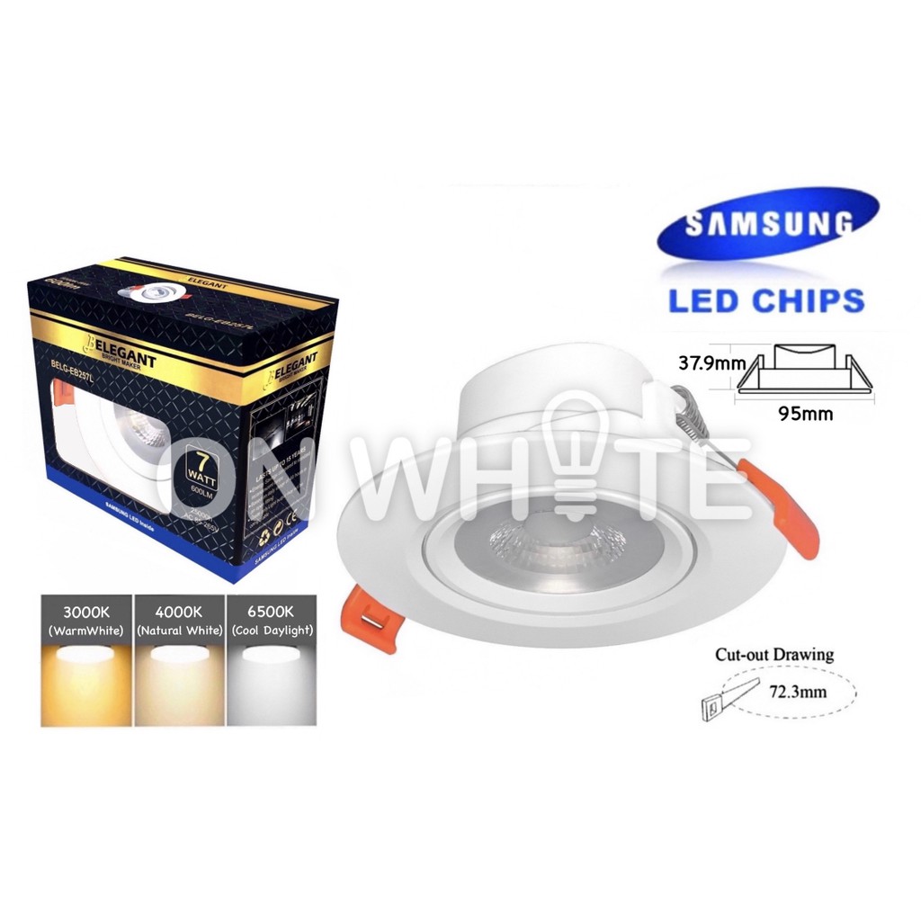 BELEGANT LED Recessed Eye Ball 7W Spot Light W/Driver [SAMSUNG LED ...
