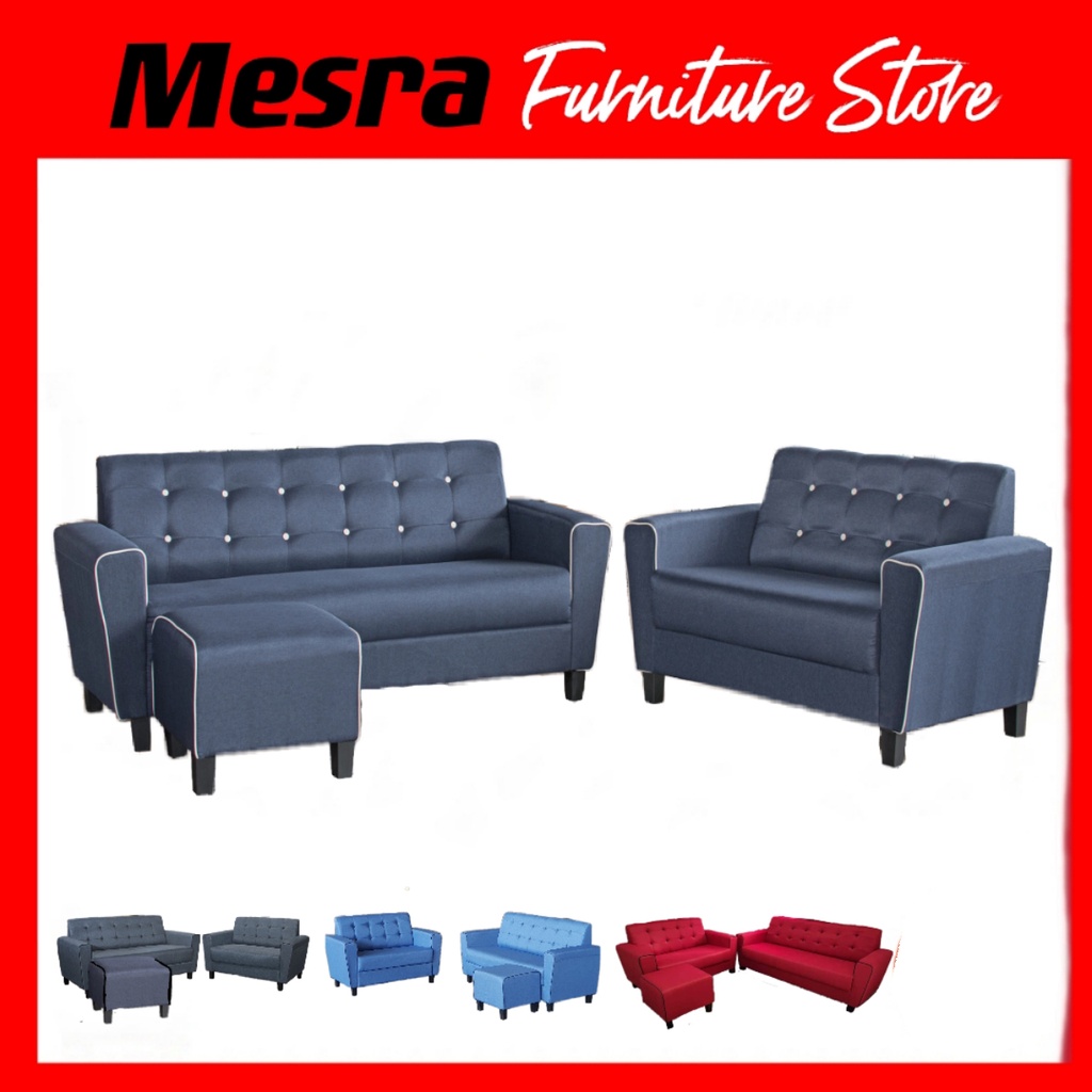 (READY STOCK) Sofa Fabrik Set ( 2+3+Stool ) / Kerusi Ruang Tamu / Relax ...