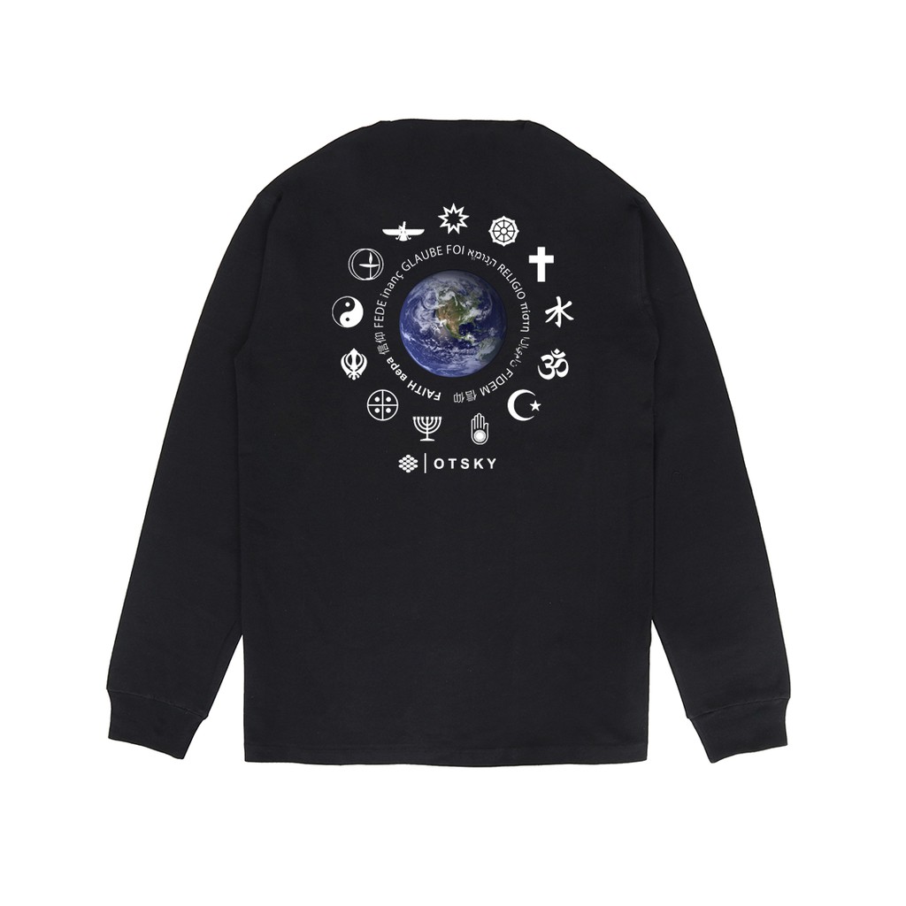 Otsky Men's Long Sleeve Humanity Above Religion Black X T-Shirt LS ...