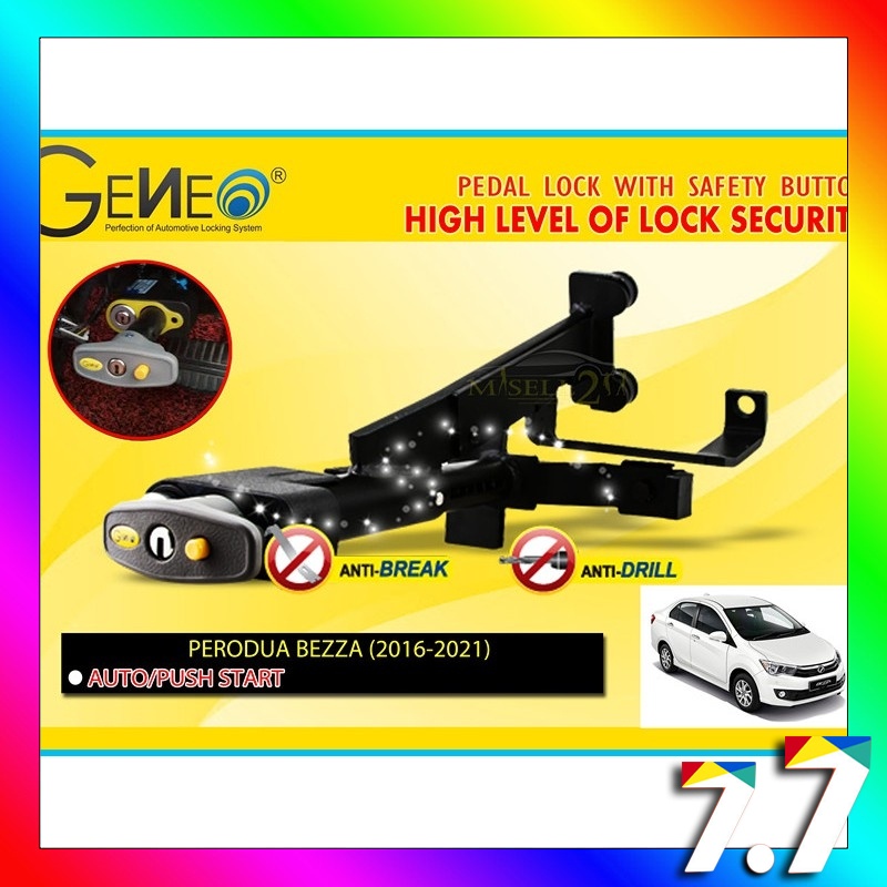 GENEO PEDAL LOCK PERODUA BEZZA 2016-2020 (AUTO)(PUSH START) | Shopee ...