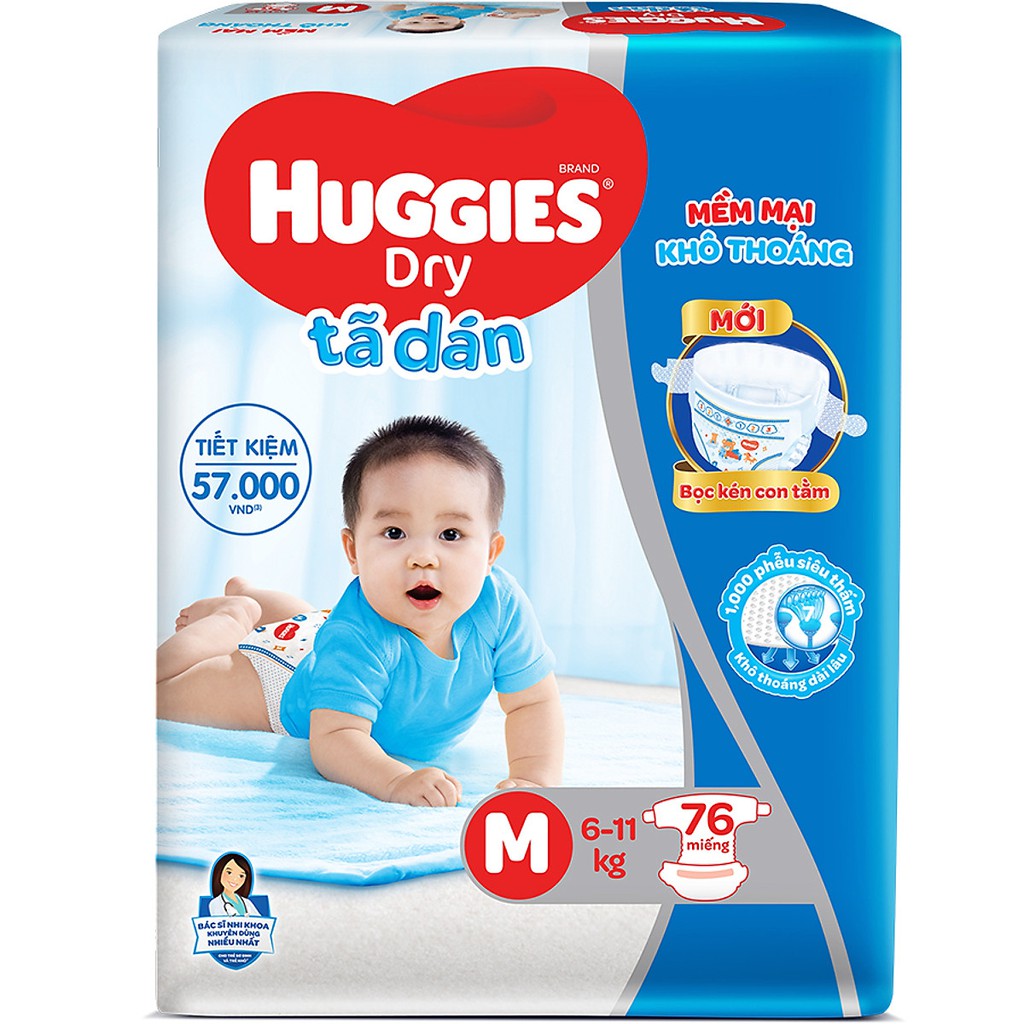 Huggies Dry M76-L68-XL62 diapers and diapers (new model) | Shopee Malaysia