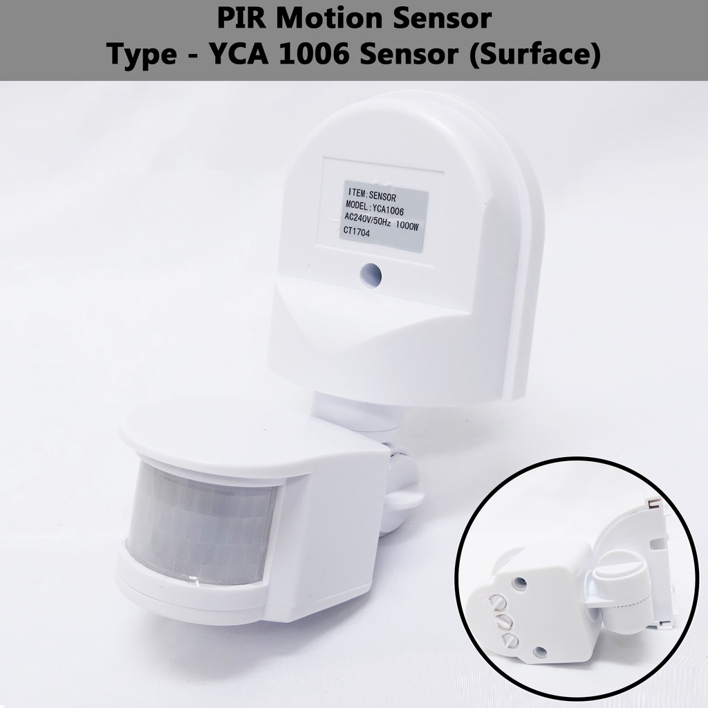 3H YCA1006 Sensor Gerak PIR Motion [Surface/Recessed/Suis 3"x3 ...