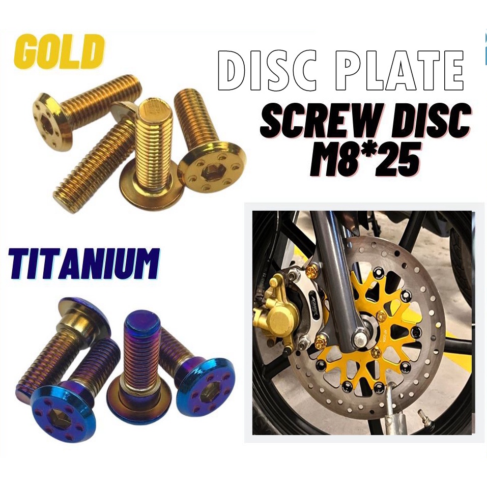 M8*25mm Front & Rear Disc Plate Screw Skru Piring Disc Y15ZR Y125Z ...