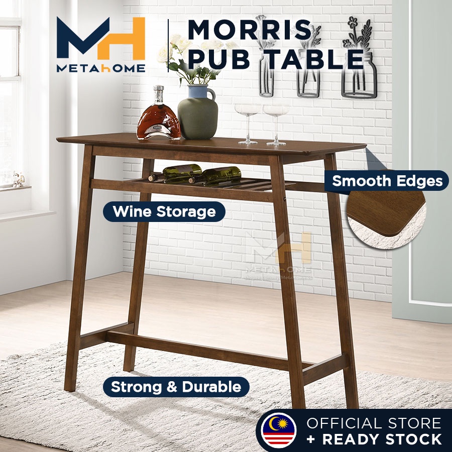 MetaHome MORRIS Pub Table with Wine Rack 💛 Breakfast Wine Bar Chill ...