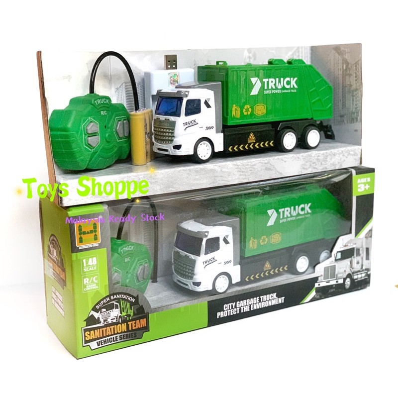 💥Ready Stock💥1:48 REMOTE CONTROL SANITATION RUBBISH TRUCK Rubbish Lorry ...