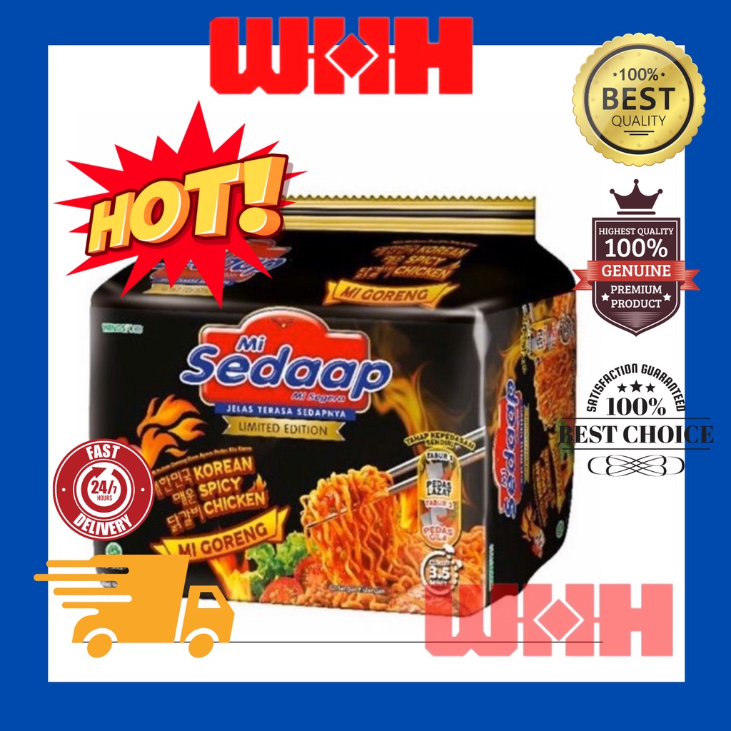 Mi Sedaap Korean Spicy Chicken Instant Noodles 5 x 87G HALAL & Ready ...