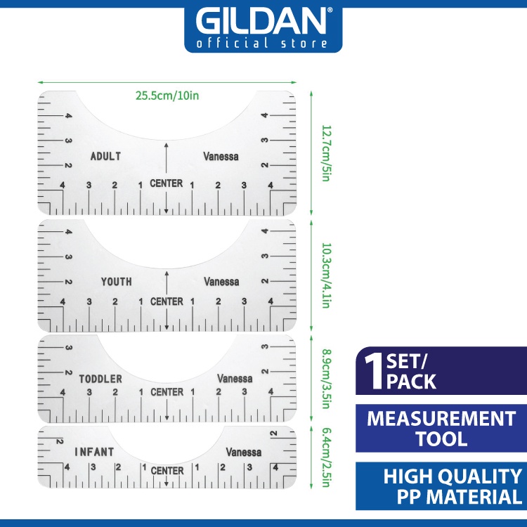 GILDAN T-Shirt Alignment Ruler Measurement Tool Heat Press Tool Vinyl ...