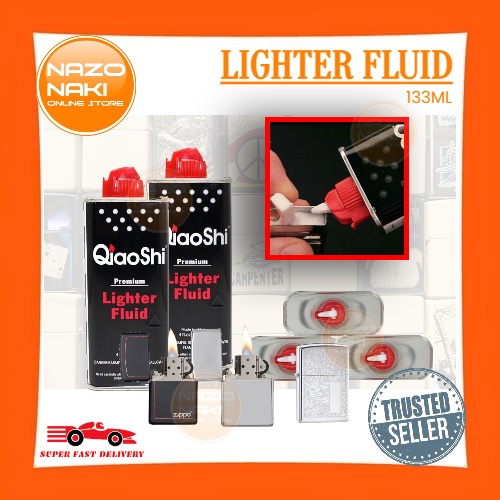 133ML Premium Lighter Fluid Refill Quick Fix Oil QIAOSHI for Windproof Lighter Minyak Lighter ...