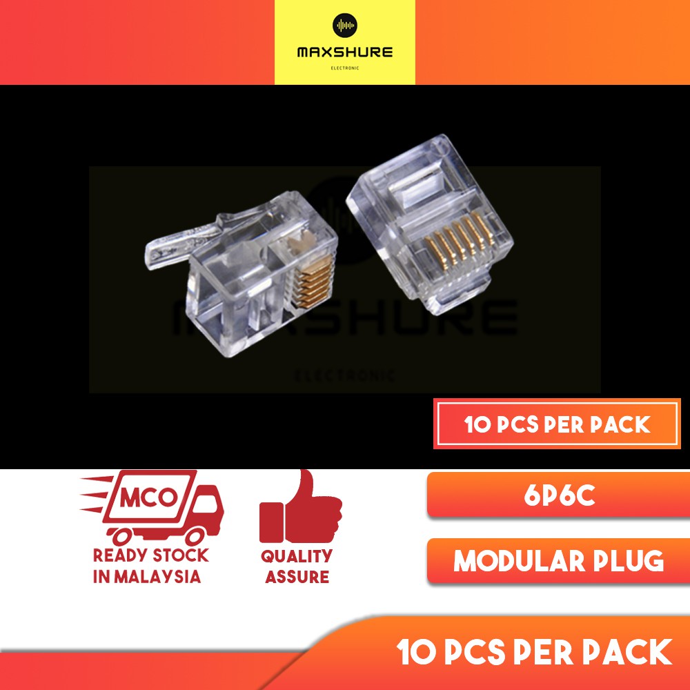 [MaxShure] 10PCS High Quality RJ11 6P2C / RJ11 6P4C / RJ12 6P6C Crystal ...