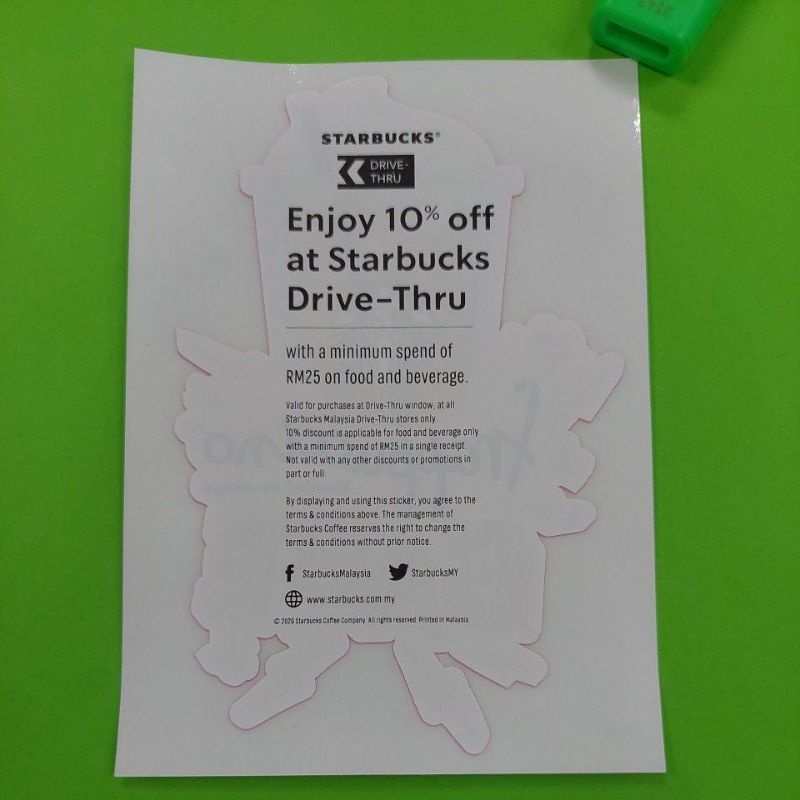 starbucks drive thru car sticker | Shopee Malaysia