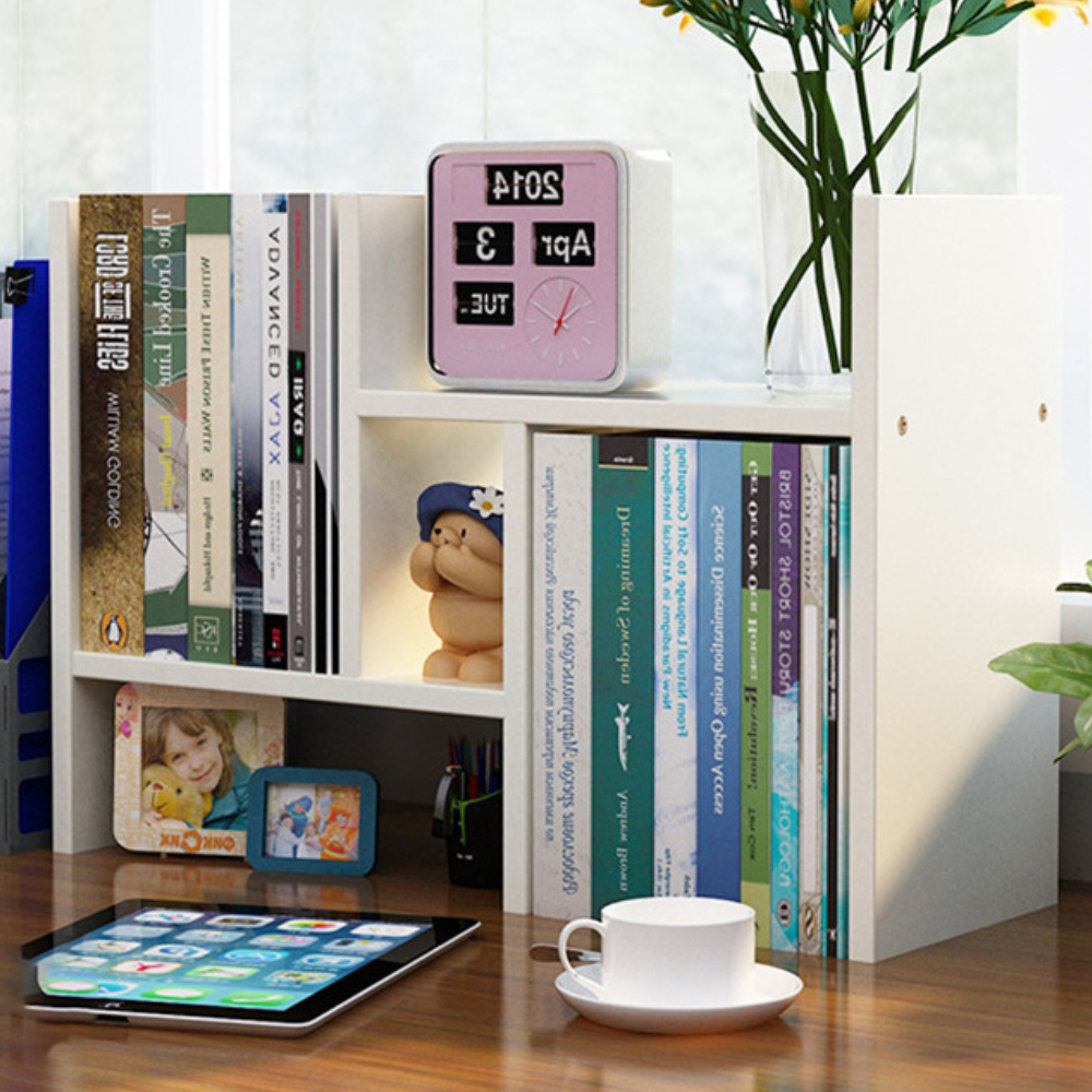 Bookshelf Multipurpose Adjustable Wooden Tabletop Book Rack Study ...