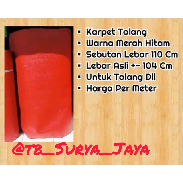 MERAH RED BLACK GUTTER CARPET 110 CM GOLDEN EAGLE PER METER | Shopee ...