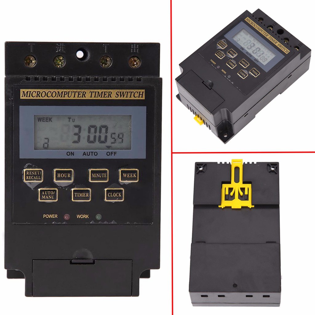 New 220V Digital LCD Microcomputer Timer Switch Programmable Controller ...