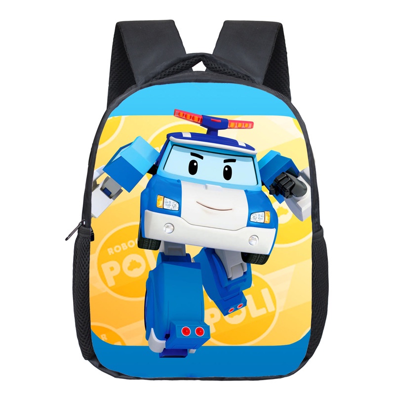 Traffic Safety with Poli Robocar Backpack Kids Students Schoolbag ...