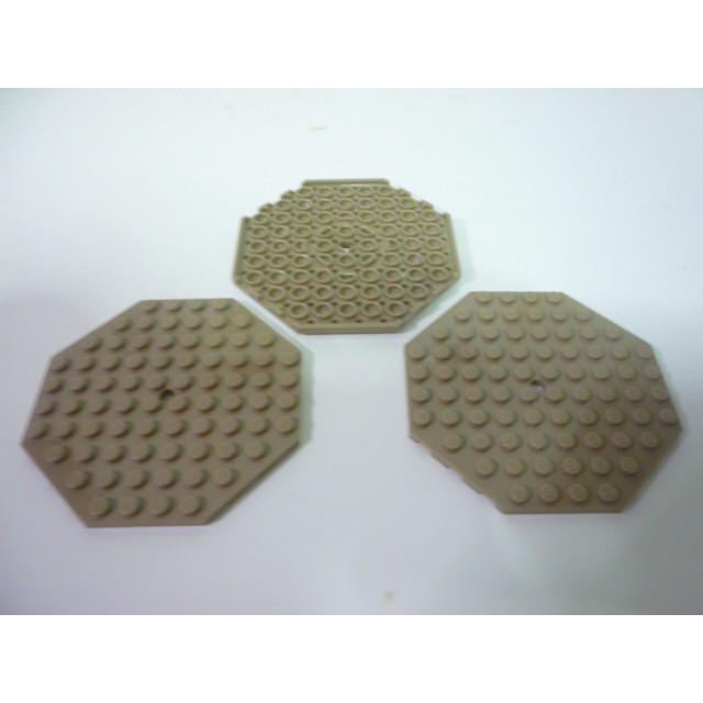 LEGO Genuine Parts - 10x10 Octagon Plate - Dark Tan x 3 pcs | Shopee ...
