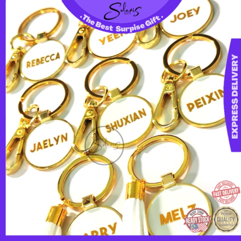 SOLARIS Customized Keychain Nama Custom Made Tulis Nama Sendiri ...