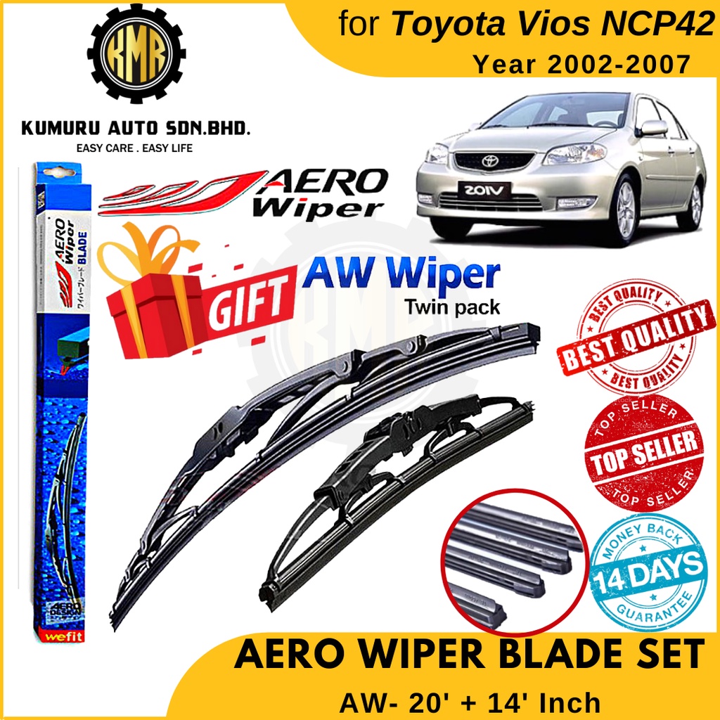 1 Set - TOYOTA VIOS NCP42 AERO WIPER BLADE SET (AW) ECONOMY TWIN Set (U ...