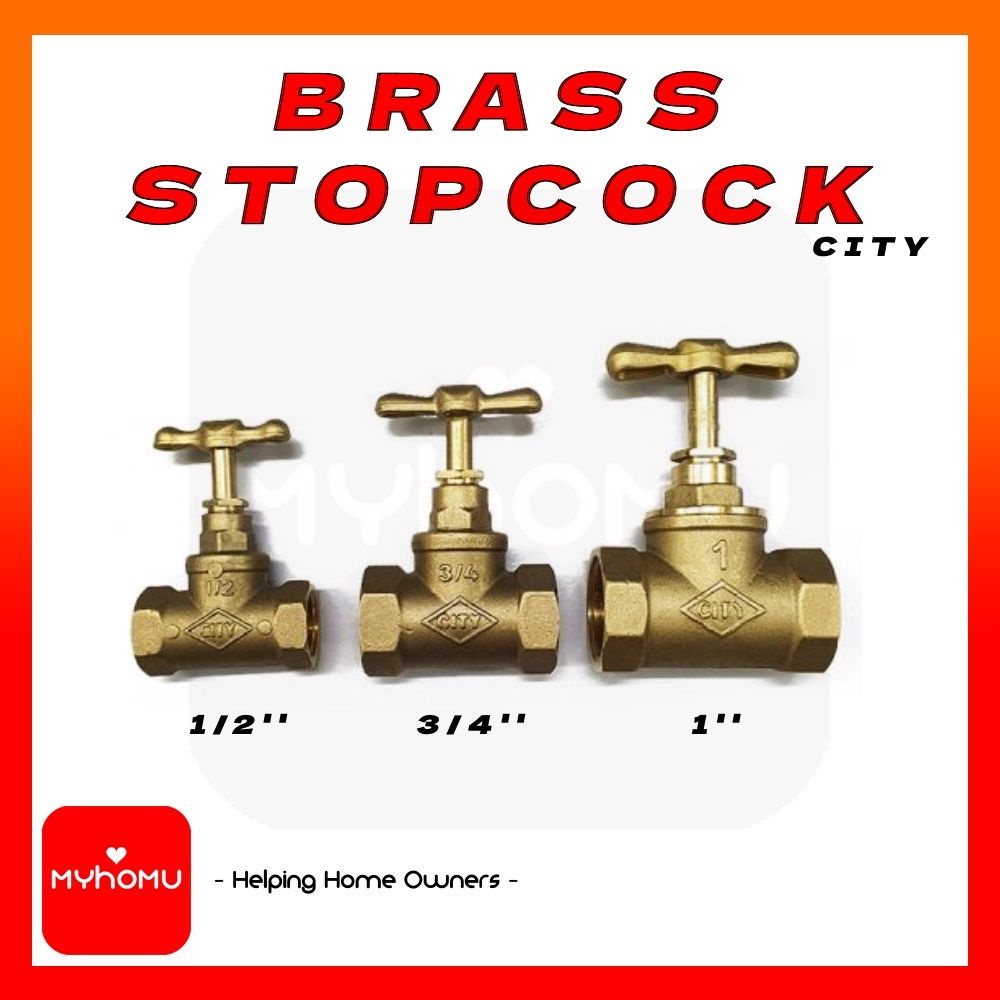 CITY BRASS STOPCOCK (1/2'' / 3/4'' / 1'') STOPCOCK TEMBAGA VALVE ...