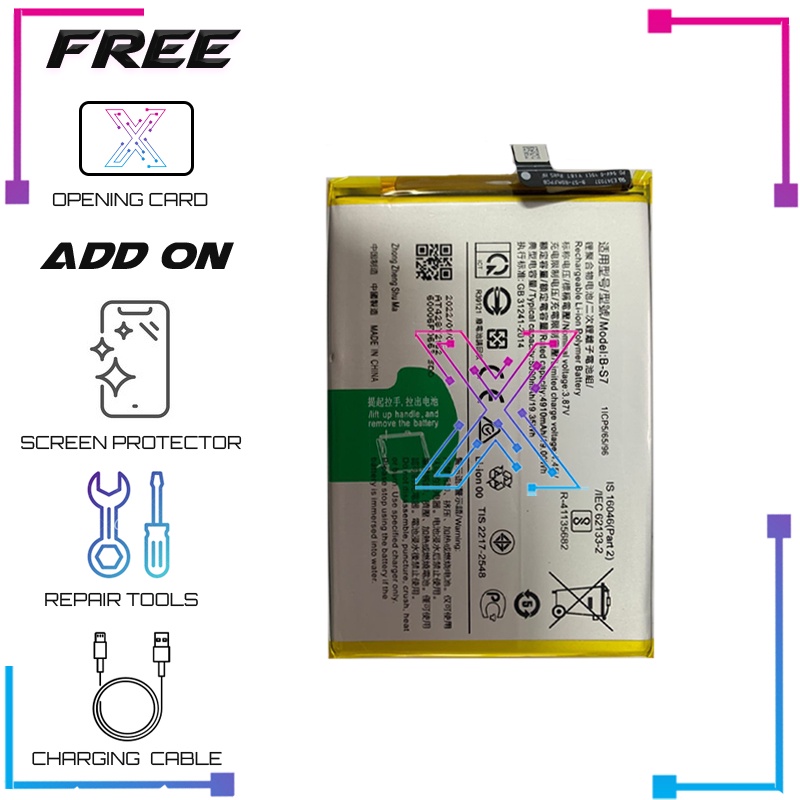 Battery B-S7 Compatible For Vivo Y01 / Y15A / Y15S (4910 mAh) | Shopee ...