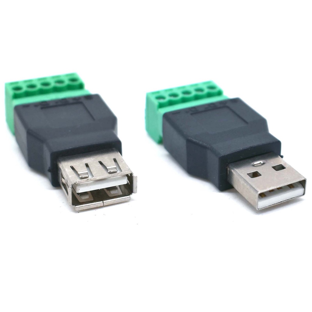 USB Type A Male Female to 5 Pin Screw 5P terminal Connector 2.0 Plug ...