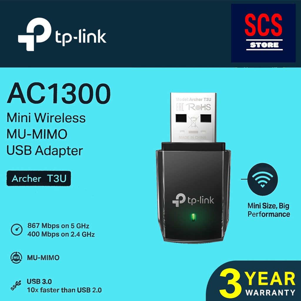 TP LINK Archer T3U AC1300 Mini / T3U NANO Wireless MU-MIMO USB WiFi ...