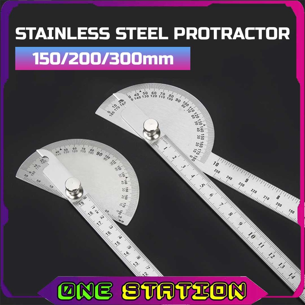 STAINLESS STEEL 180 DEGREE PROTRACTOR 20CM/30CM/15CM ANGLE MEASUREMENT ...