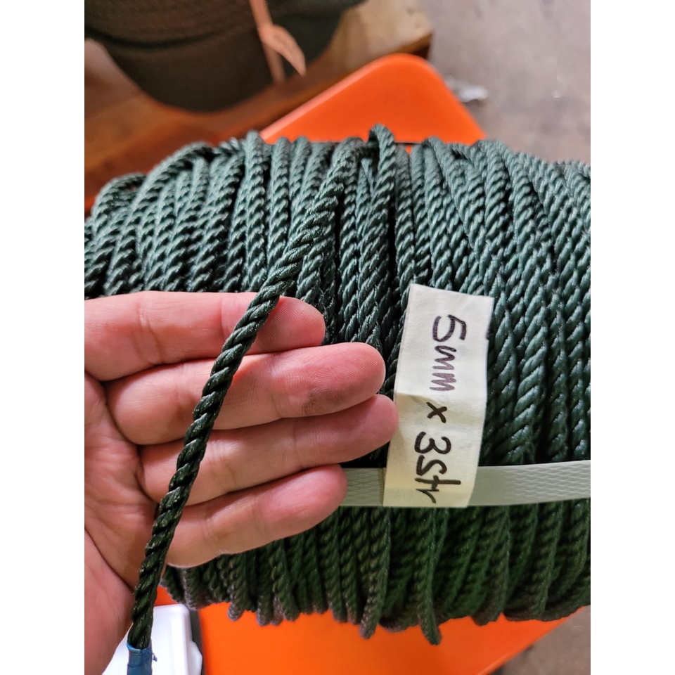 5MM PE ROPE TALI PE NYLON WARNA (GREEN),2.9kg/roll,220mtr/roll | Shopee ...