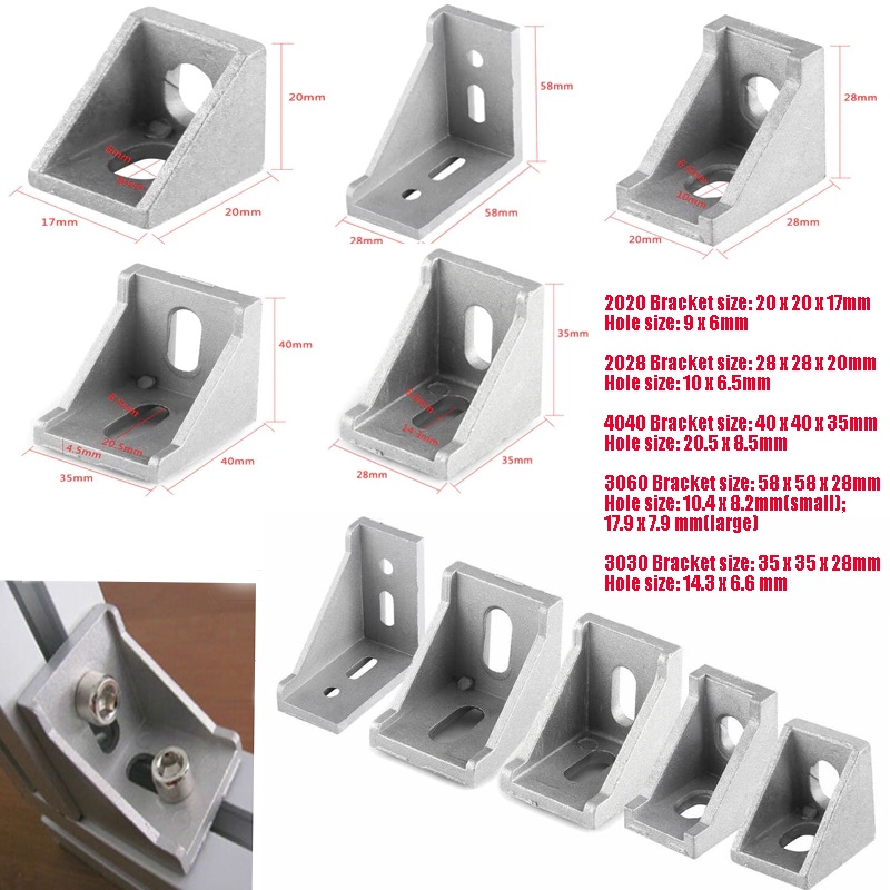 5-10pcs Aluminum Corner Bracket Fittings L type Angle Code for ...