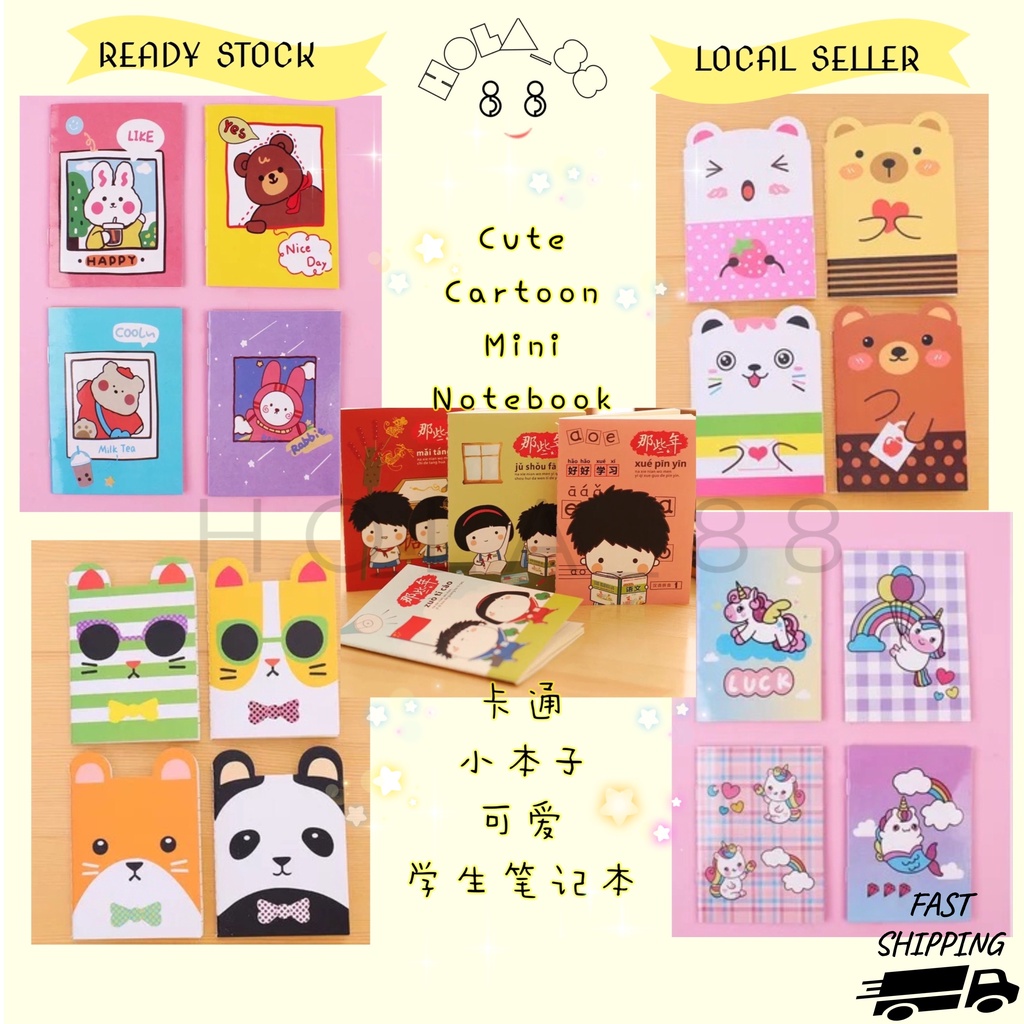 Cute Cartoon Mini Notebook Booklet Memo Buku Kecil Nota Student Reward ...