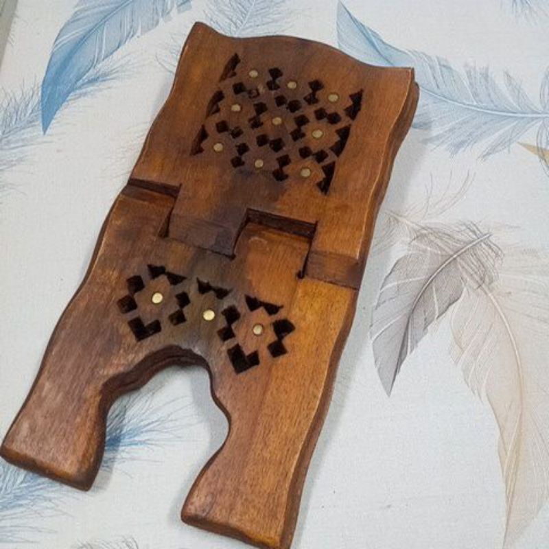 Rehal Kayu Bertatah Tembaga Berukiran Saiz Medium 30cm x 14cm x2cm ...