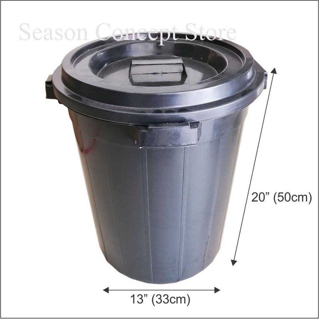 Best Quality Black Rubbish Bin 12Gallon / Dustbin /Tong Sampah Hitam 12 ...